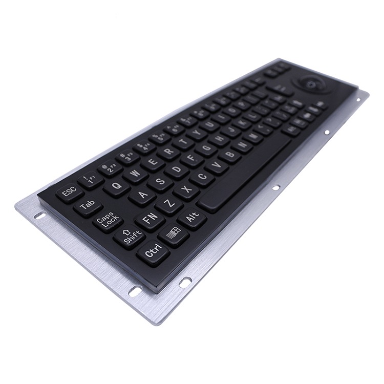 RKB-8635G-B Black Panel Mount Stainless Steel Rugged Keyboard