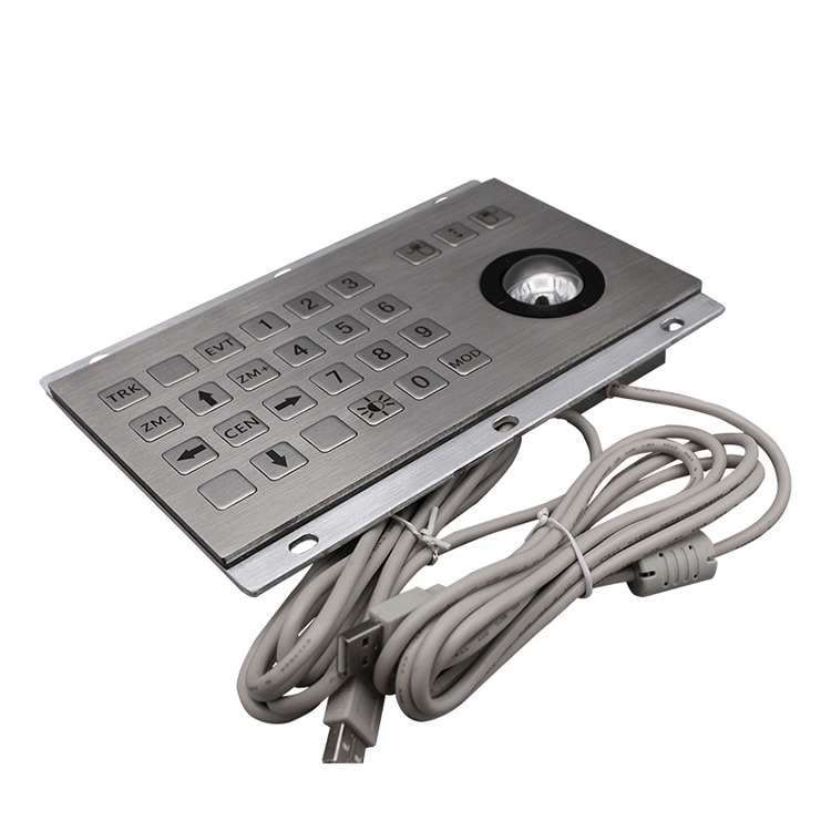 RUGGED RKB-D-8316 Stainless Steel Industrial Keyboard With Trackball