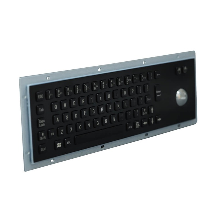 RKB-D-8602B Black Stainless Steel Keyboard With Trackball