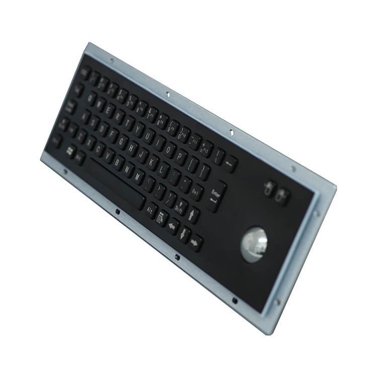 RKB-D-8602B Black Stainless Steel Keyboard With Trackball