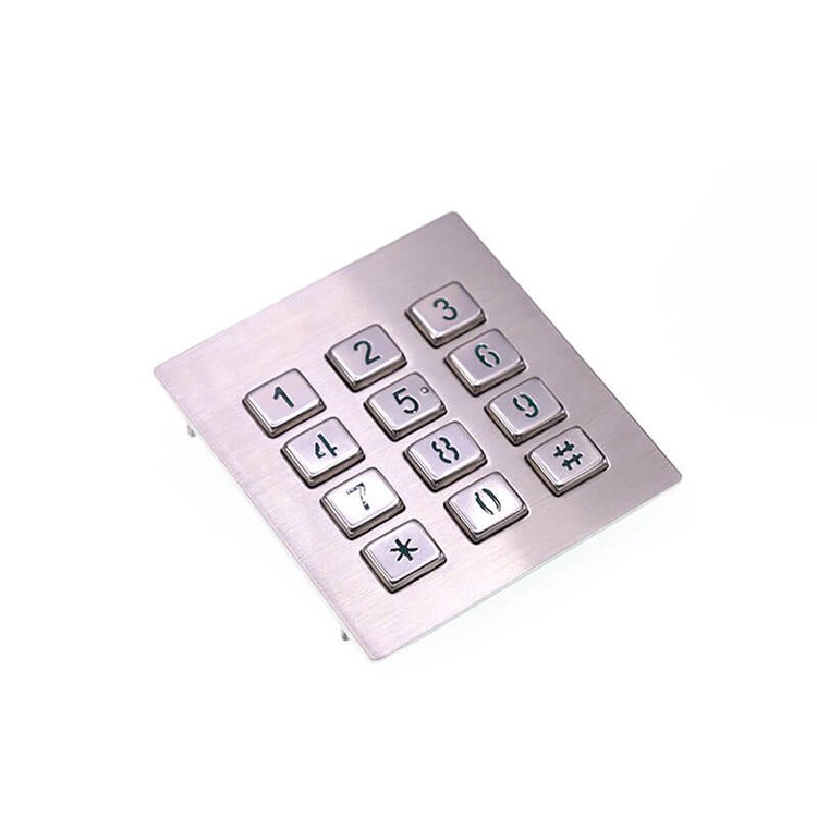 RKP-12-BNP 12 Key Backlit Stainless Steel Numeric Keypad